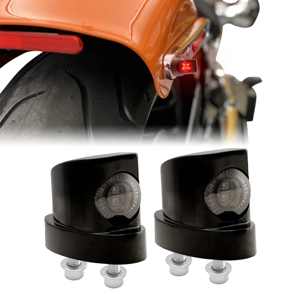 2 Pcs Rear Fender Struts Mini LED Turn Signals Lights For Harley ...