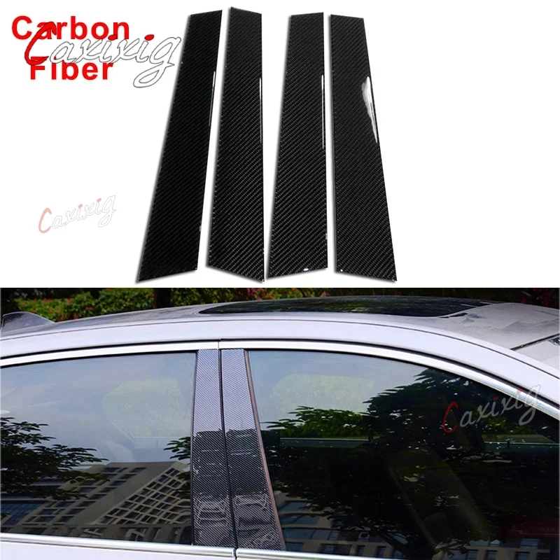 Carbon-Fiber-Car-Door-Pillar-Trim-Sticker-For-Volkswagen-VW-Golf-6-7-8 ...