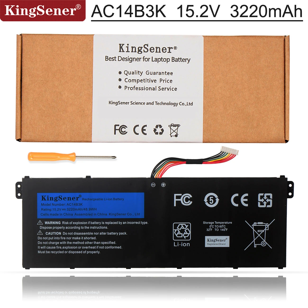 Kingsener Ac14b3k Laptop Battery For Acer Aspire R5-571t R5-571tg S14 ...