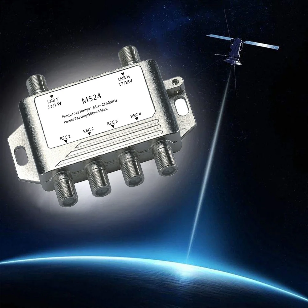 Satellite Splitter Antenna Cable 2 in 4 Satellite MultiSwitch FTA TV ...