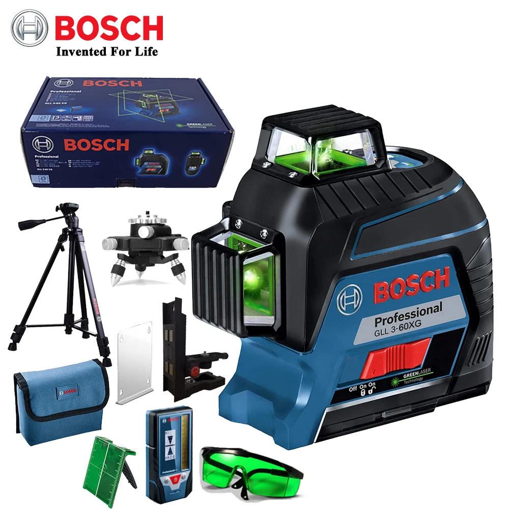 Bosch-12-Lignes-Vert-Laser-Niveau-GLL3-60XG-Laser-Projection-Ligne-De ...