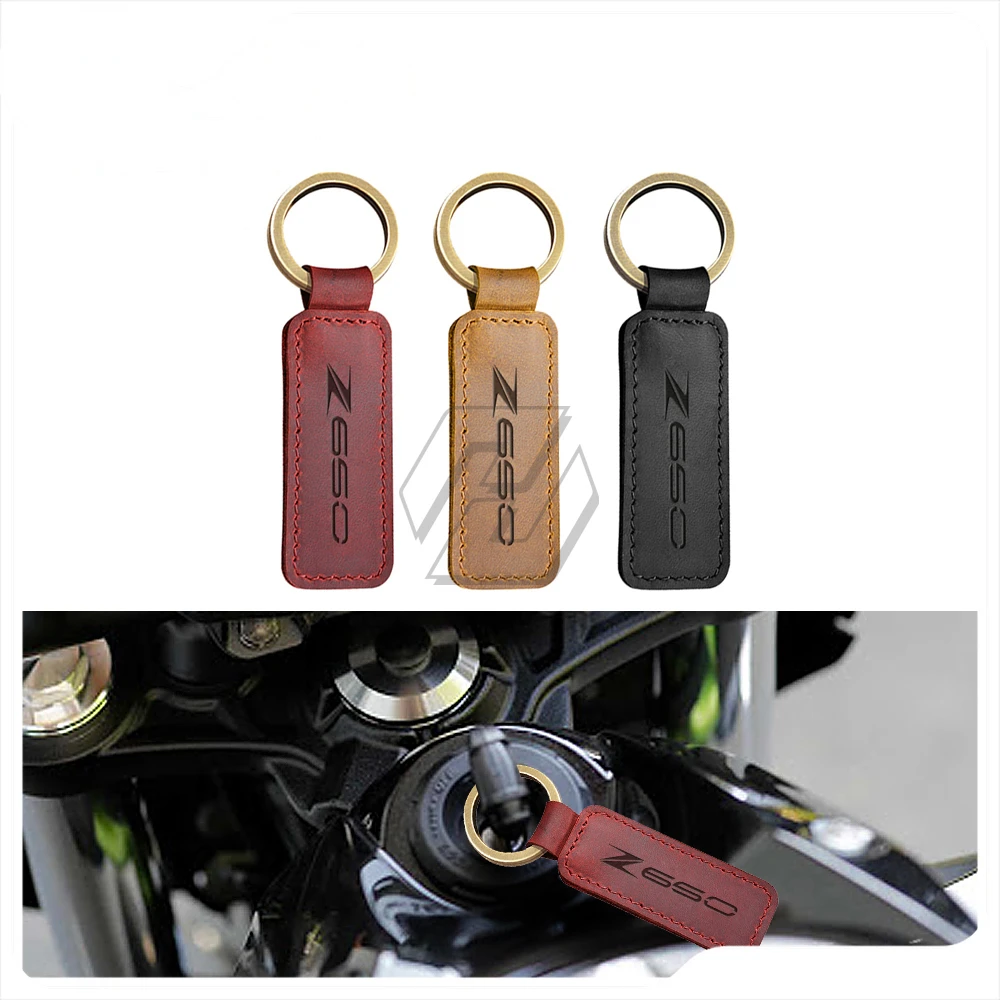 Motorcycle-Keychain-Real-Cowhide-Key-Ring-Fits-for-Kawasaki-Z650-From ...