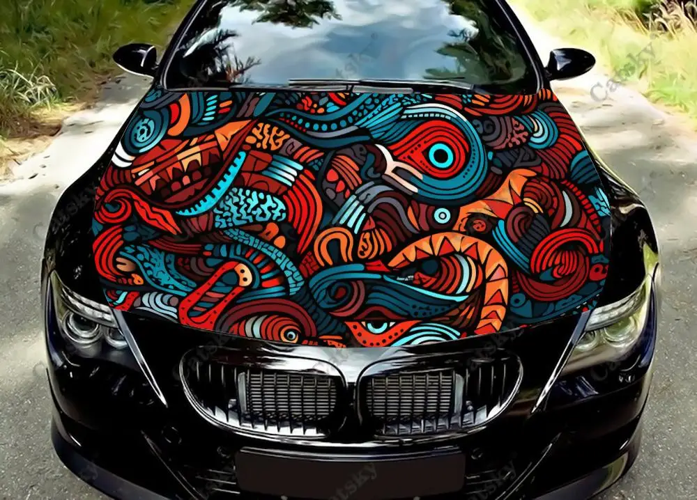 Racing-Tribal-Pattern-Car-Hood-Vinyl-Stickers-Wrap-Vinyl-Film-Engine ...