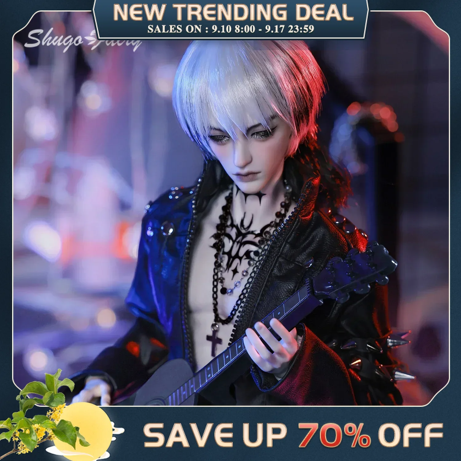 Shugafairy Ace Bjd Doll 1/4 Bubo Bassist Punk Rock Band Modern Fashion ...