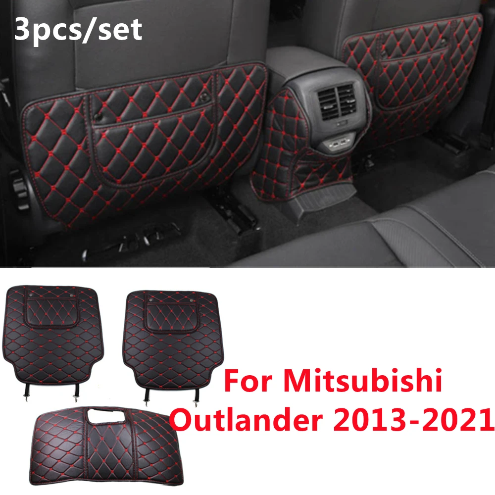 SJ PU leather Car Rear Seat Anti Kick Pad Back Seats Cover Armrest Anti ...