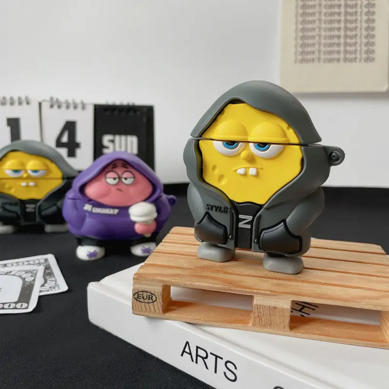 Cartoon Fashion Spongebob Patrick Star Soft Earphone Case For Airpods 1 ...