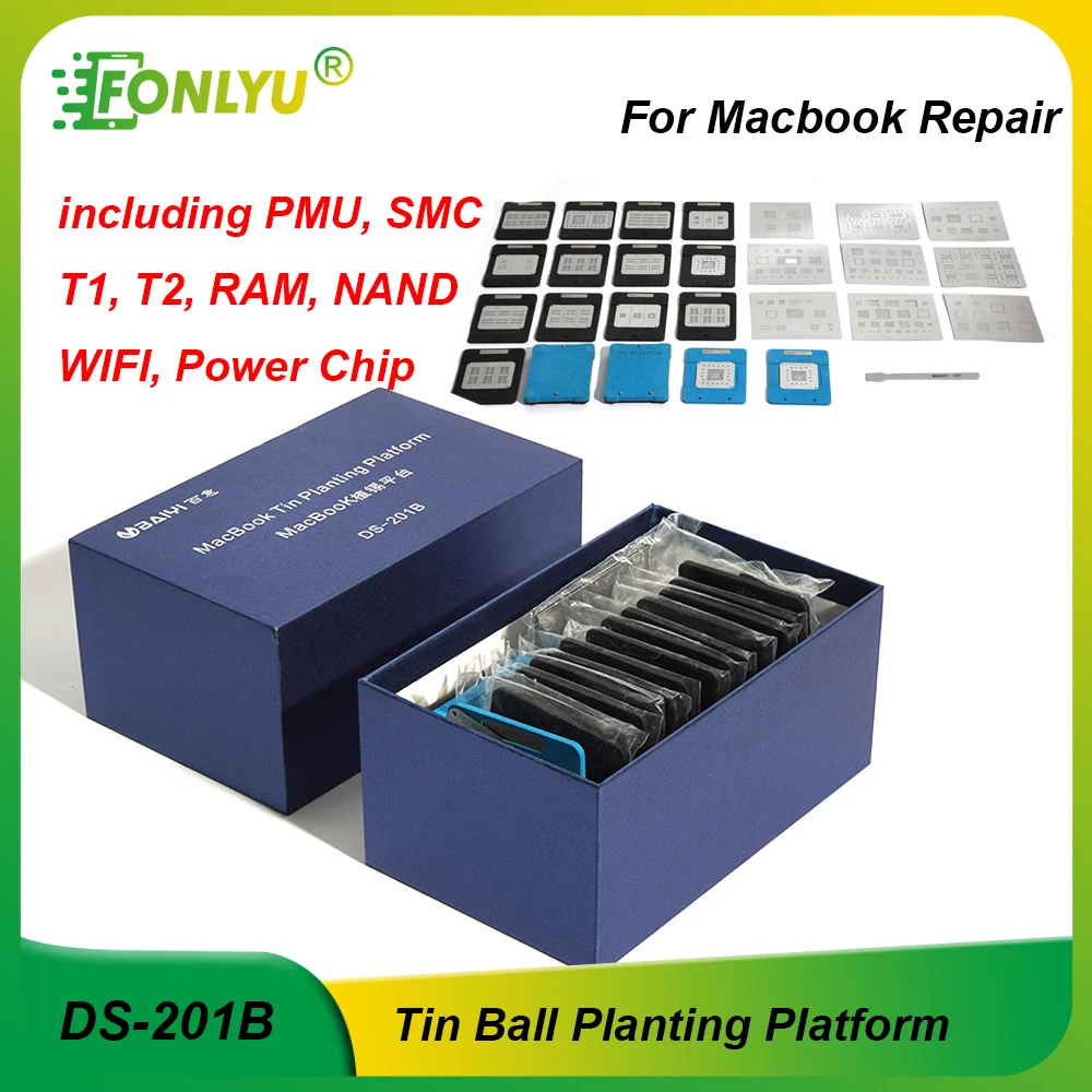 DS-201B Tin Planting Platform BGA Reballing Stencil for Macbook PMU SMC ...