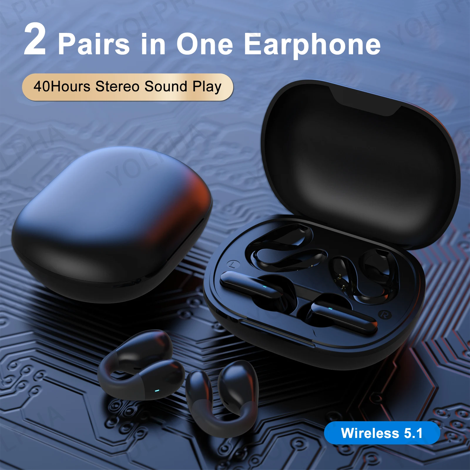 Wireless-Headphones-Bluetooth-5-1-Headsets-40H-Two-Pairs-TWS-Couples ...