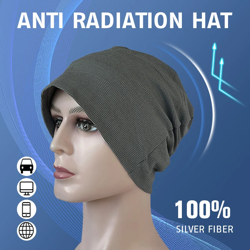 Full-Silver-Fiber-Anti-Radiation-Hat-Wifi-5G-EMF-Protection-Hat-Anti ...
