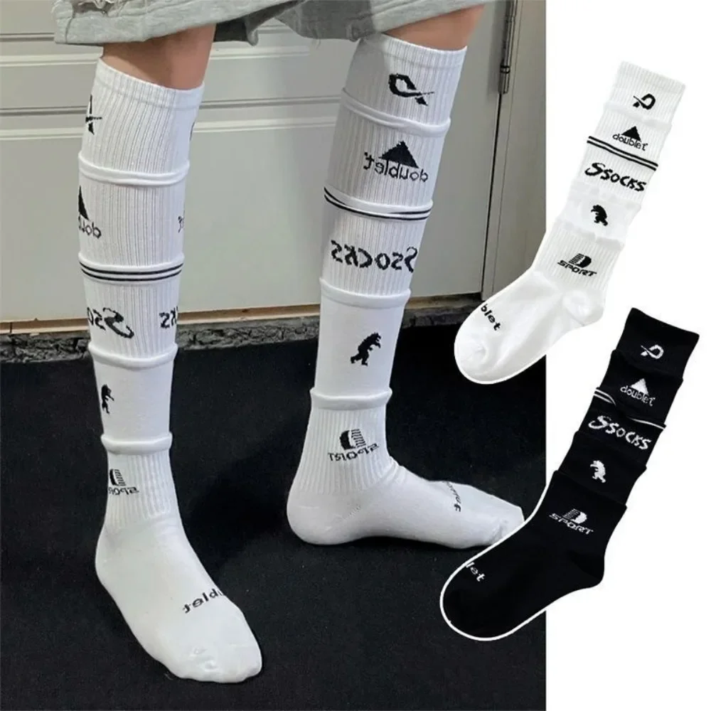 Doublet multi-layered layered design socks for men sports over knee ...
