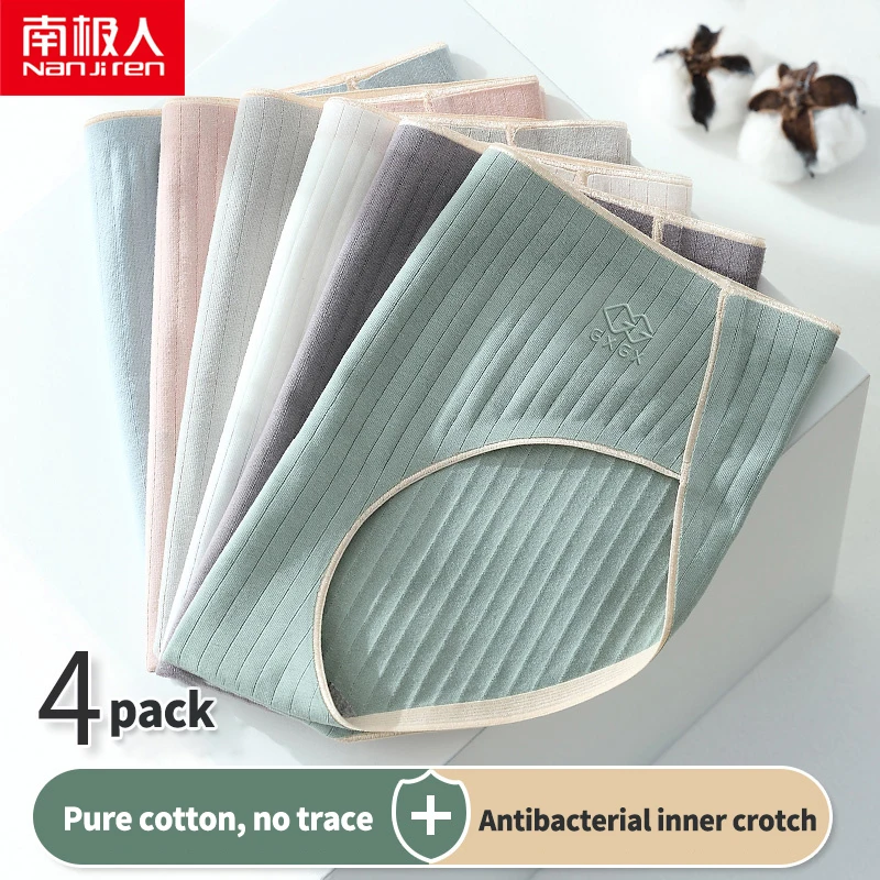 Nanjiren-Pure-Cotton-4PC-Women-Panties-Solid-Simple-Ladies-Briefs-Soft ...