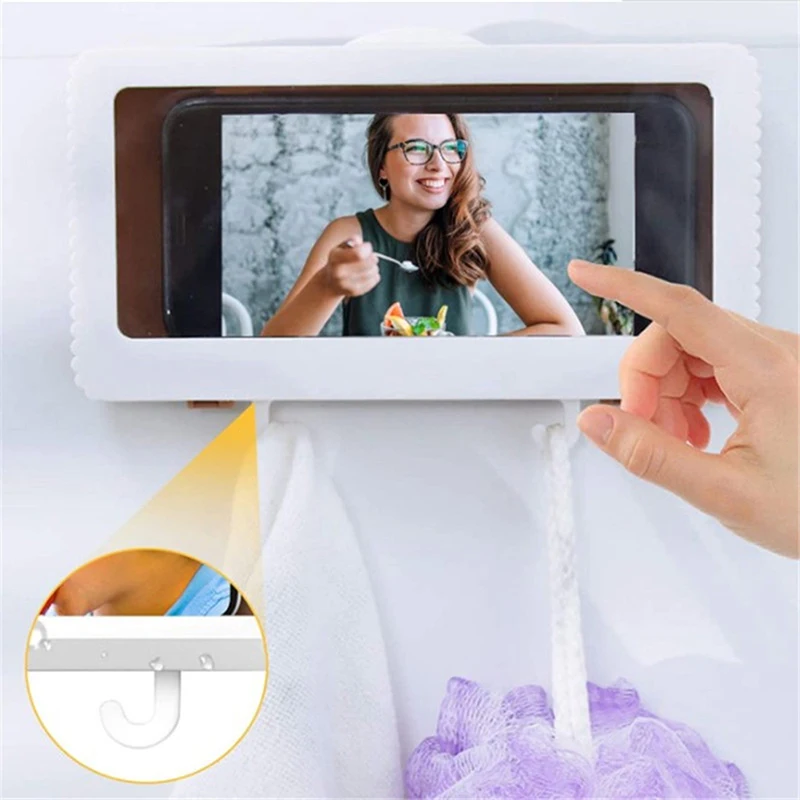 Phone-Holder-Bathroom-Waterproof-Home-Wall-Phone-Case-Stand-Box-Self ...