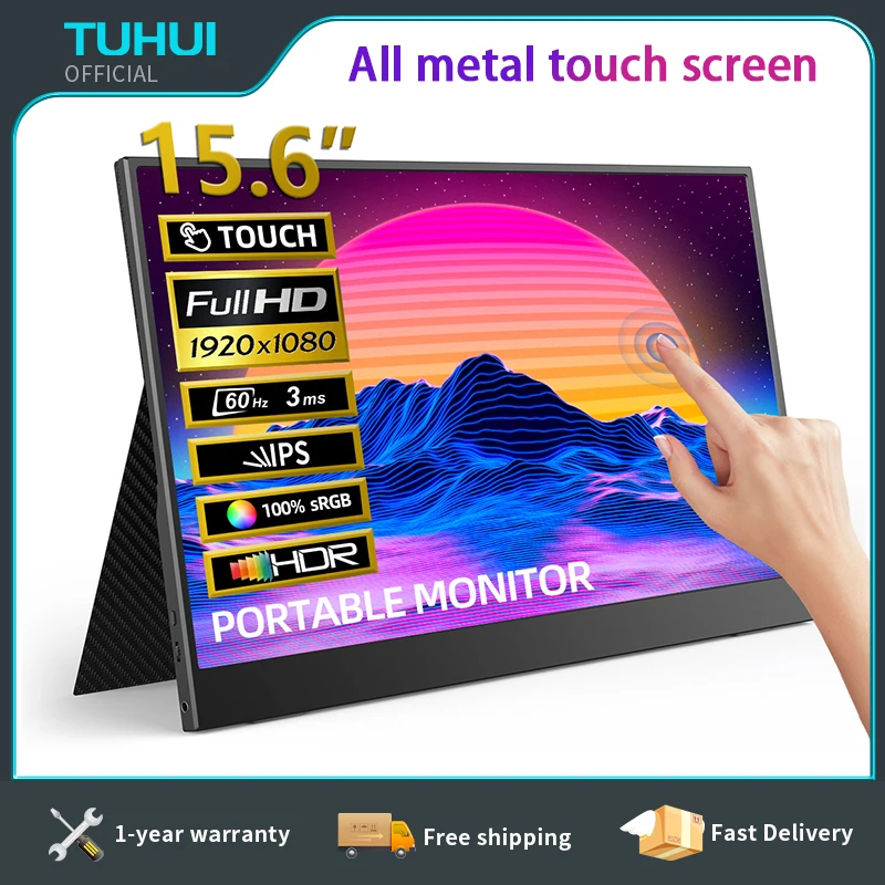 TUHUI-Monitor-Port-til-Touch-Gaming-15-6-1080P-FHD-IPS-USB-C-HDMI ...
