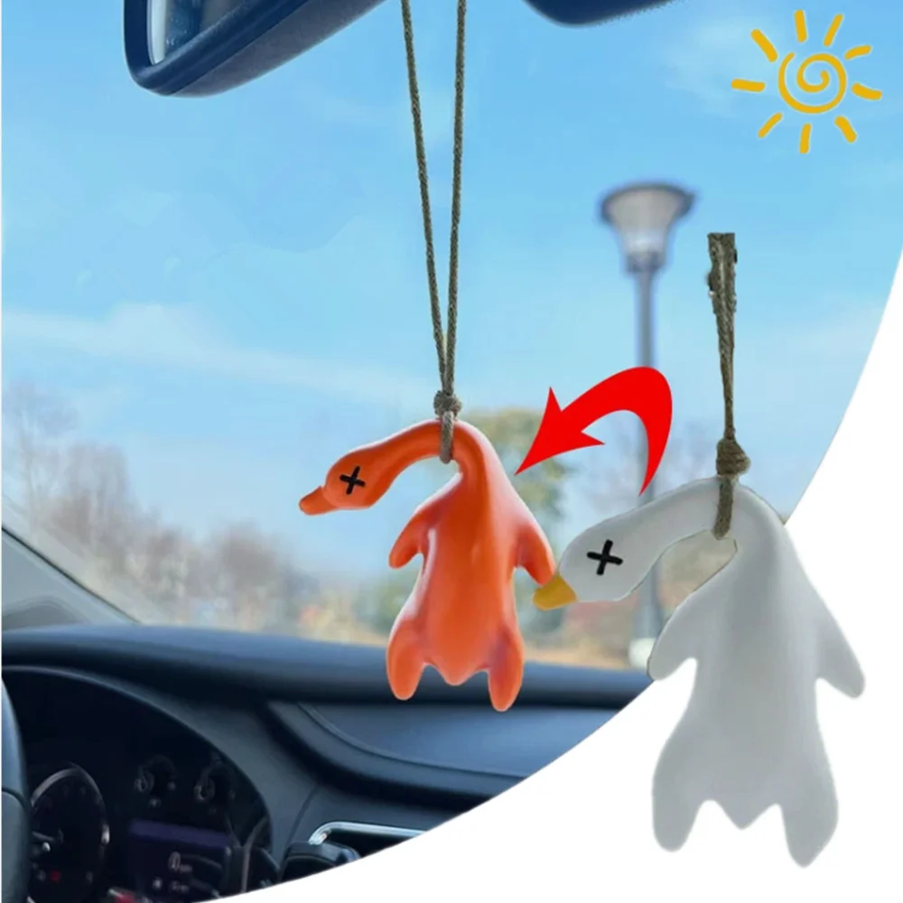 Car Color Change Duck Keychain Decoration UV Sensitive Color Cute Roast ...