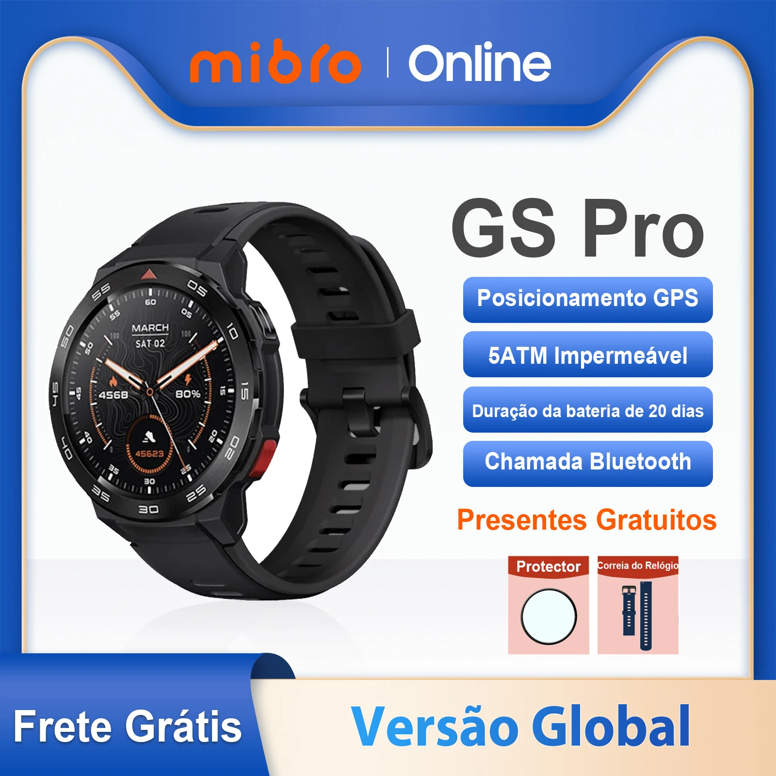 Mibro GS Pro Smartwatch GPS Posicionamento Altitude Barômetro Medindo 1 ...