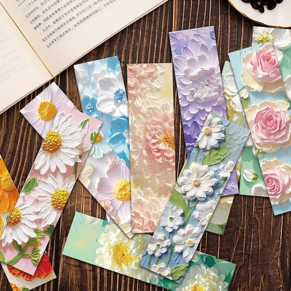 30pcs-Flower-Oil-Painting-Bookmarks-Paper-Graduation-Souvenir-Gift-Art ...