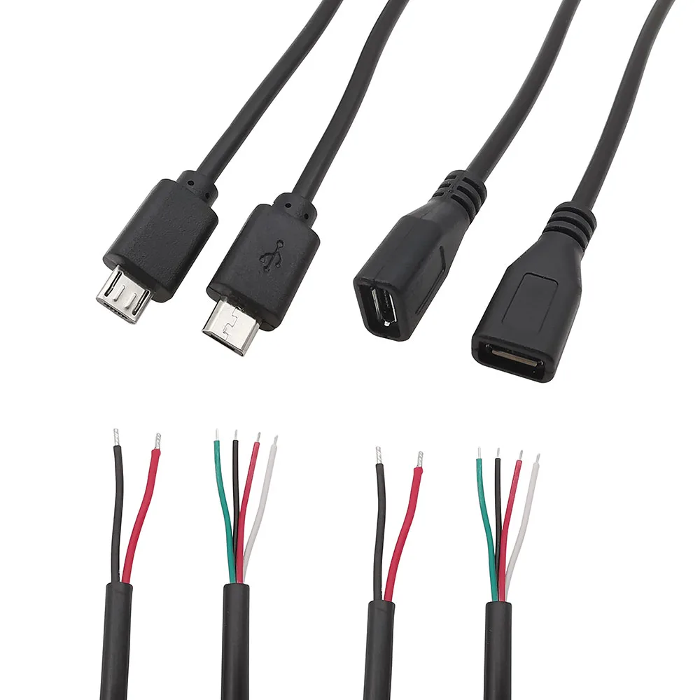 Micro-USB-Power-Supply-Cable-2-Pin-4-Pin-Female-Male-Wire-Jack-Charger ...