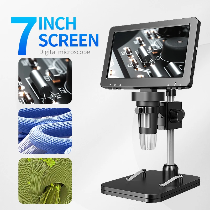 7-LCD-Digital-Microscope-1200X-1080P-Coin-Microscope-with-Stand-12MP ...