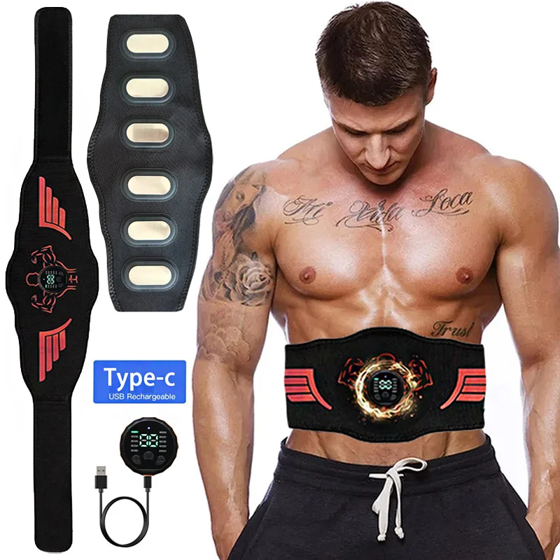 EMS-Muscle-Stimulator-Abs-Trainer-Belt-Electric-Abdominal-Muscle-Toner ...