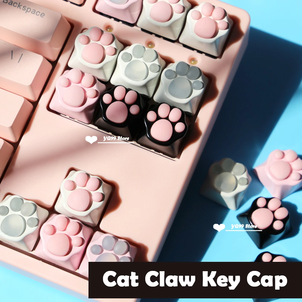Personality Cat Claw Key Cap Games Backlit Cat Paw DIY Star Key Cap For ...