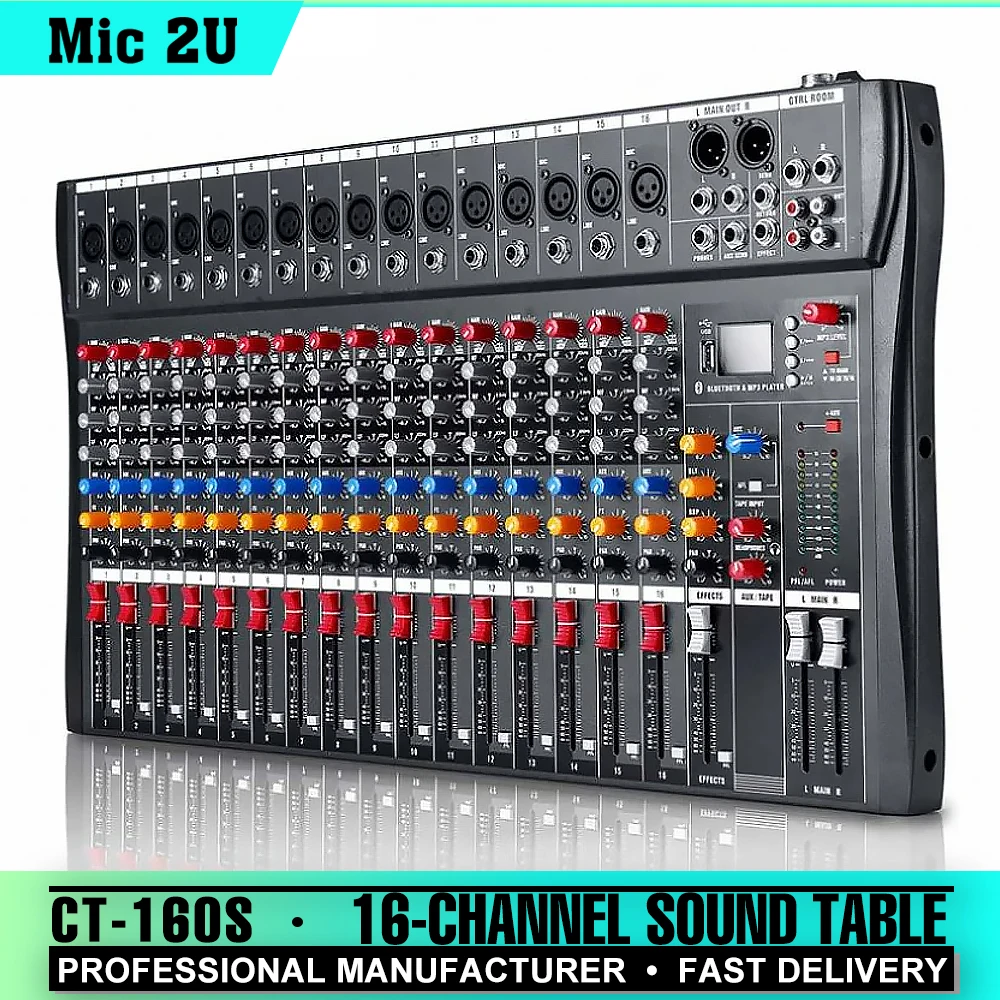 16-channel-mixer-USB-CT-160S-DJ-mixing-console-48V-phantom-power ...