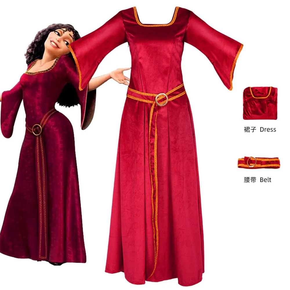 Mother Gothel Cosplay Dress Anime Witch Adult Women Costume Fairytale ...