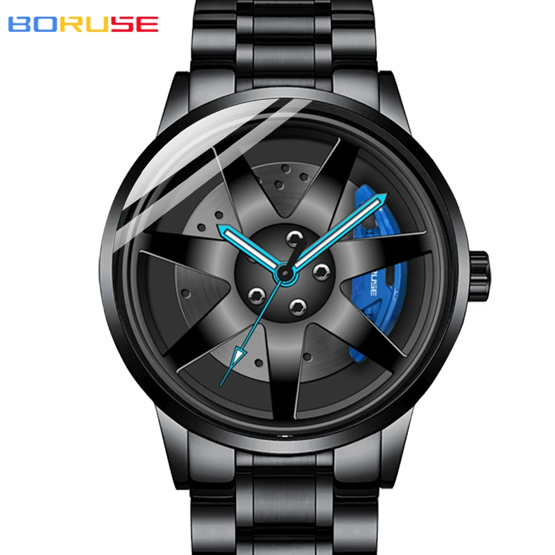 BORUSE-Fashion-Men-s-Car-Wheel-Watches-for-Men-Sports-Waterproof-Quartz ...