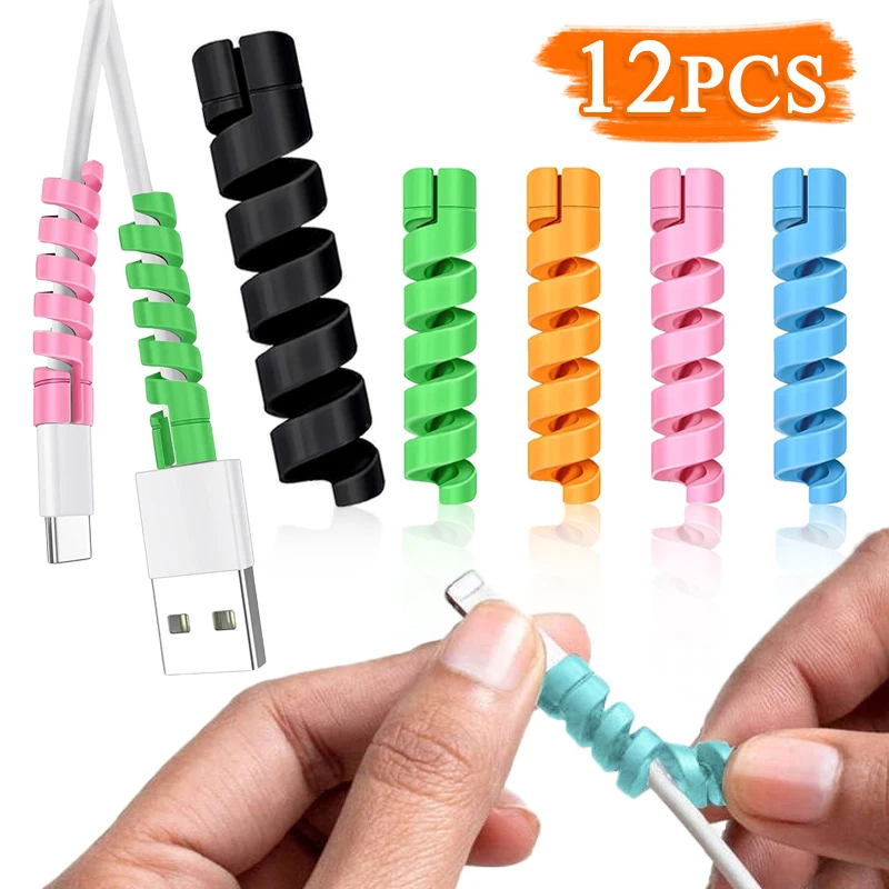 For-IPhone-IPad-Cable-Spiral-Winder-Biter-Protector-Saver-USB-Charging ...