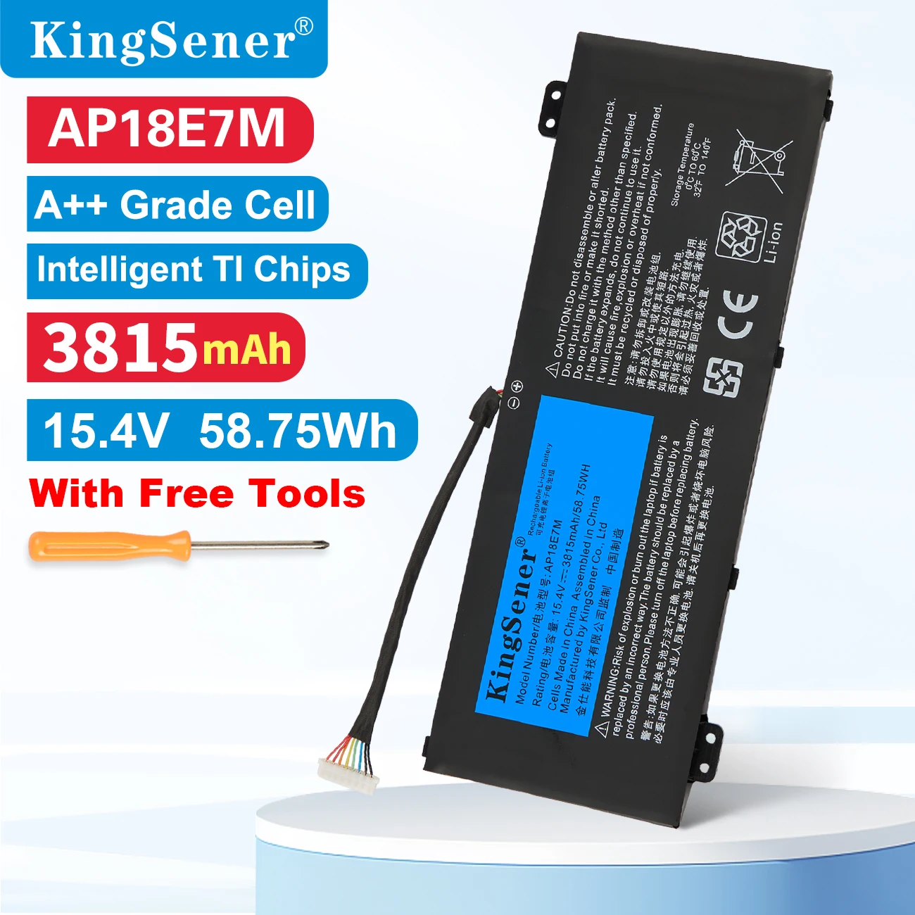 KingSener AP18E7M Laptop Battery for Acer Nitro 5 AN515-54 AN515-55 ...