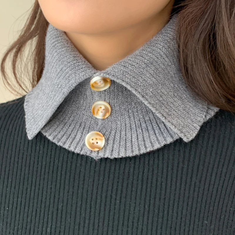 Fashion-Button-Fake-CollarDetachable-Collar-Neck-Guard-Wrap-Scarves ...