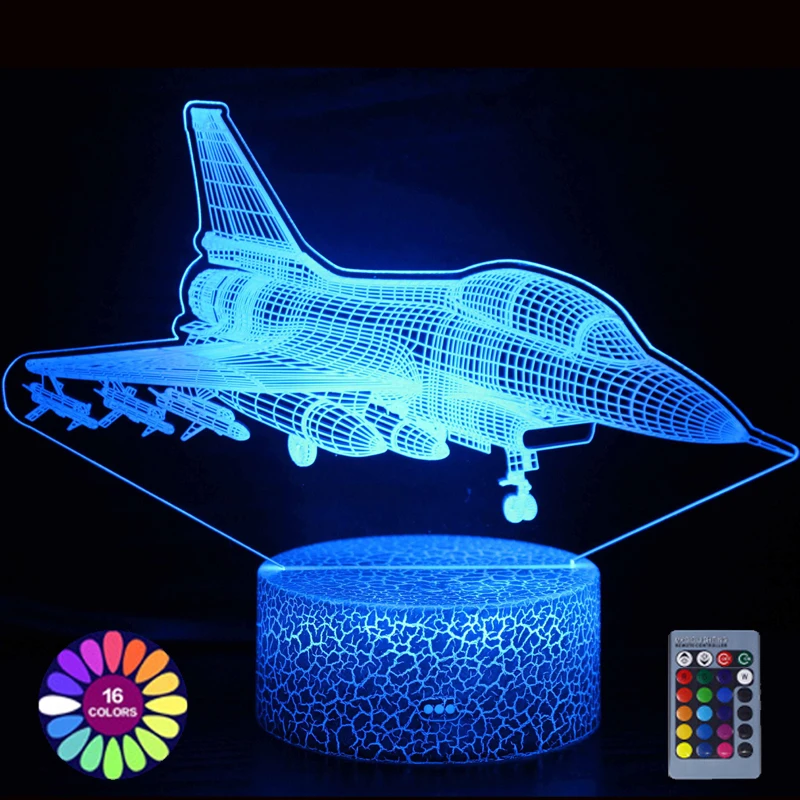 Battle-Plane-Night-Light-For-Kids-3d-Illusion-Lamp-USB-Battery-Powered ...