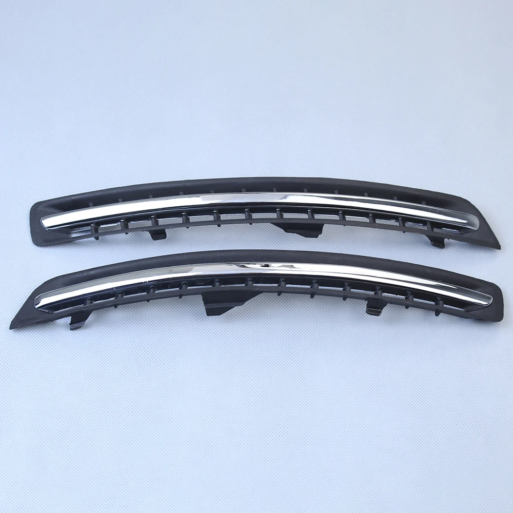 Pair Car Left and Right Chrome Front Bumper Air Vent Cover Trim Grille ...