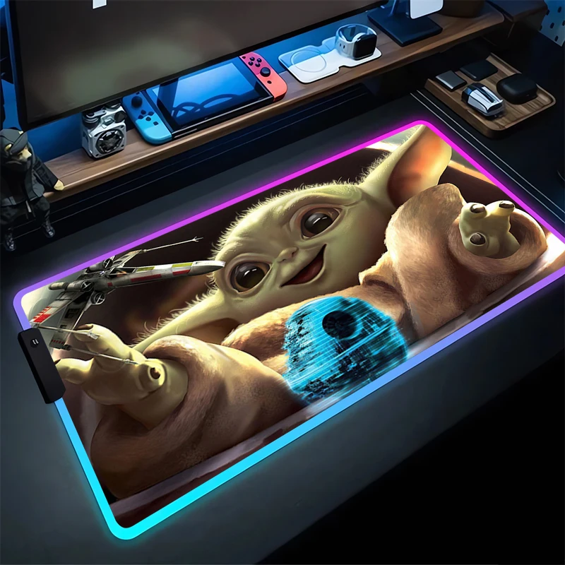 LED-Anime-Baby-Yoda-Mouse-Pad-Computer-Star-Wars-Gaming-Mousepad-RGB ...