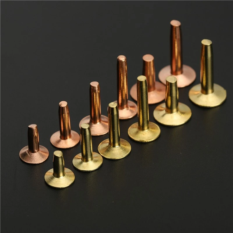 100pcs Cap 9mm Shank 12mm copper/brass rivets for leather|Screws ...
