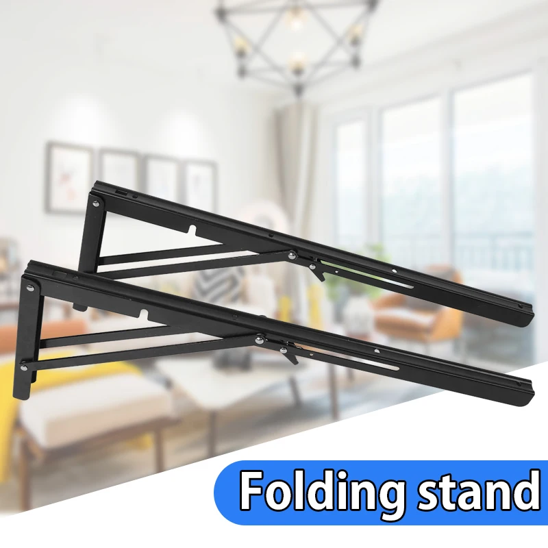 2 PCS Thickened Collapsible Cold rolled Steel Triangle Bracket Rack ...