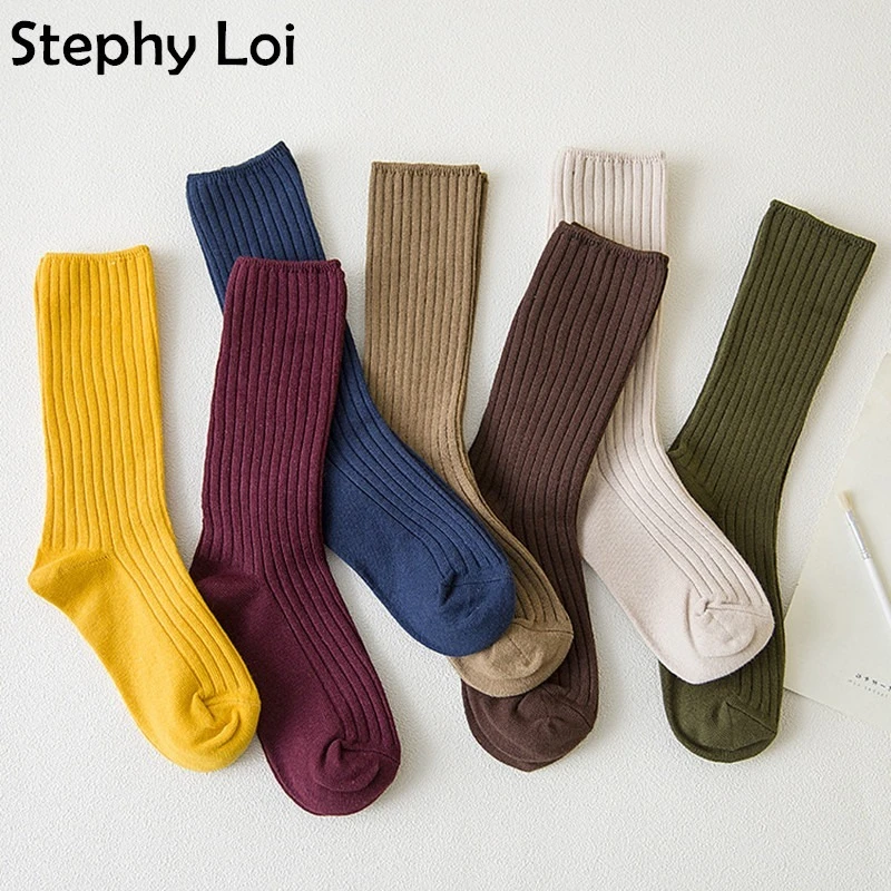 Japanese Harajuku Retro Women Cotton Loose Socks High School Girls ...