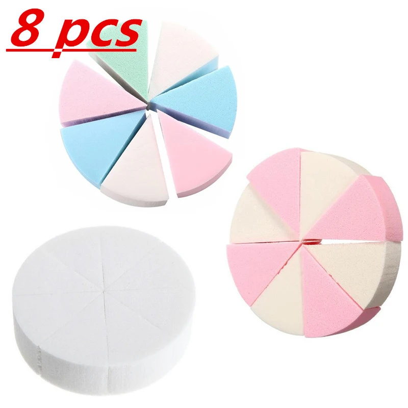 8Pcs Pack Triangle Shaped Candy Color Soft Face Cleaning Pad Puff ...