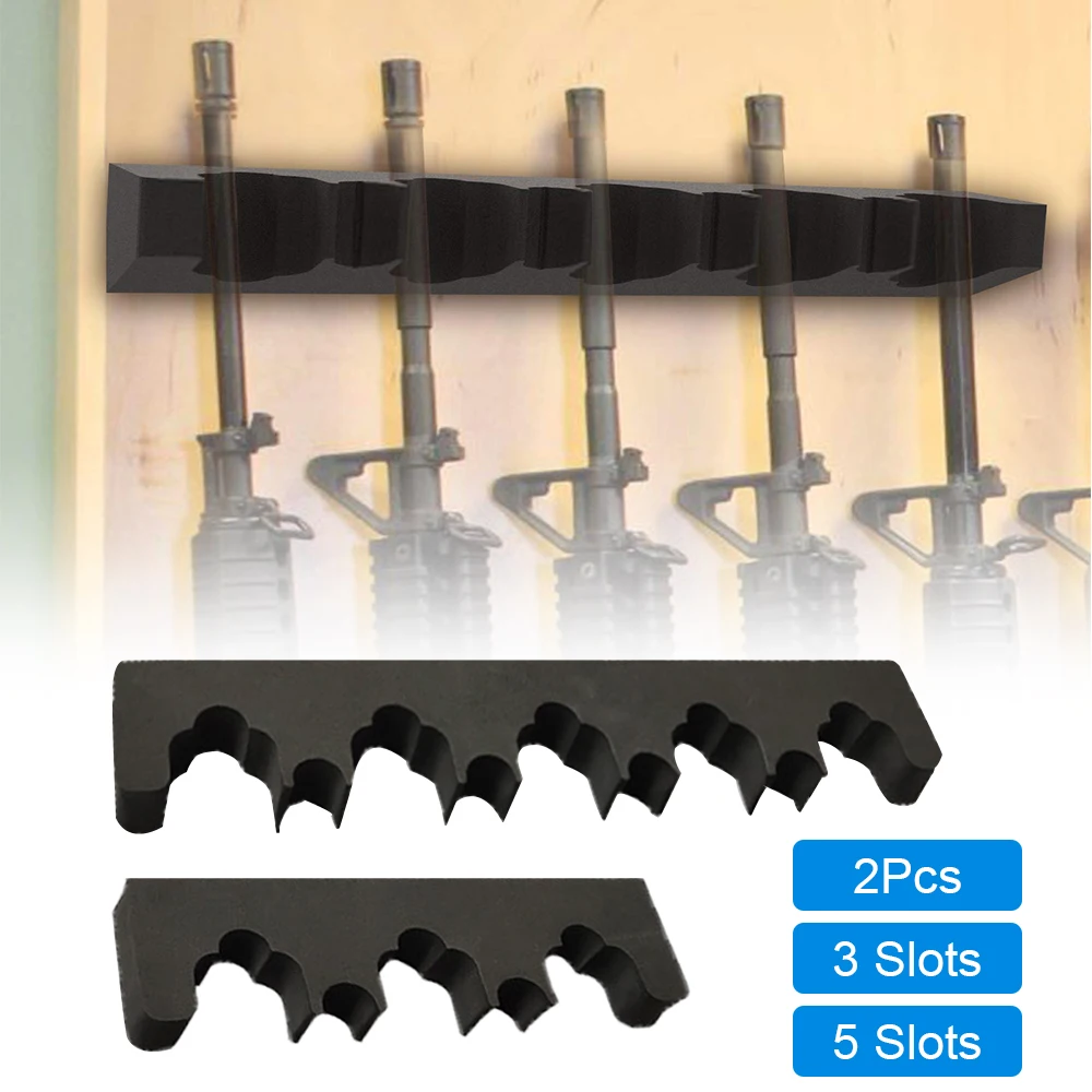 2Pcs-3-5-Slots-EVA-Foam-Gun-Rack-Wall-Mounted-Rifle-Barrel-Holder-Self ...