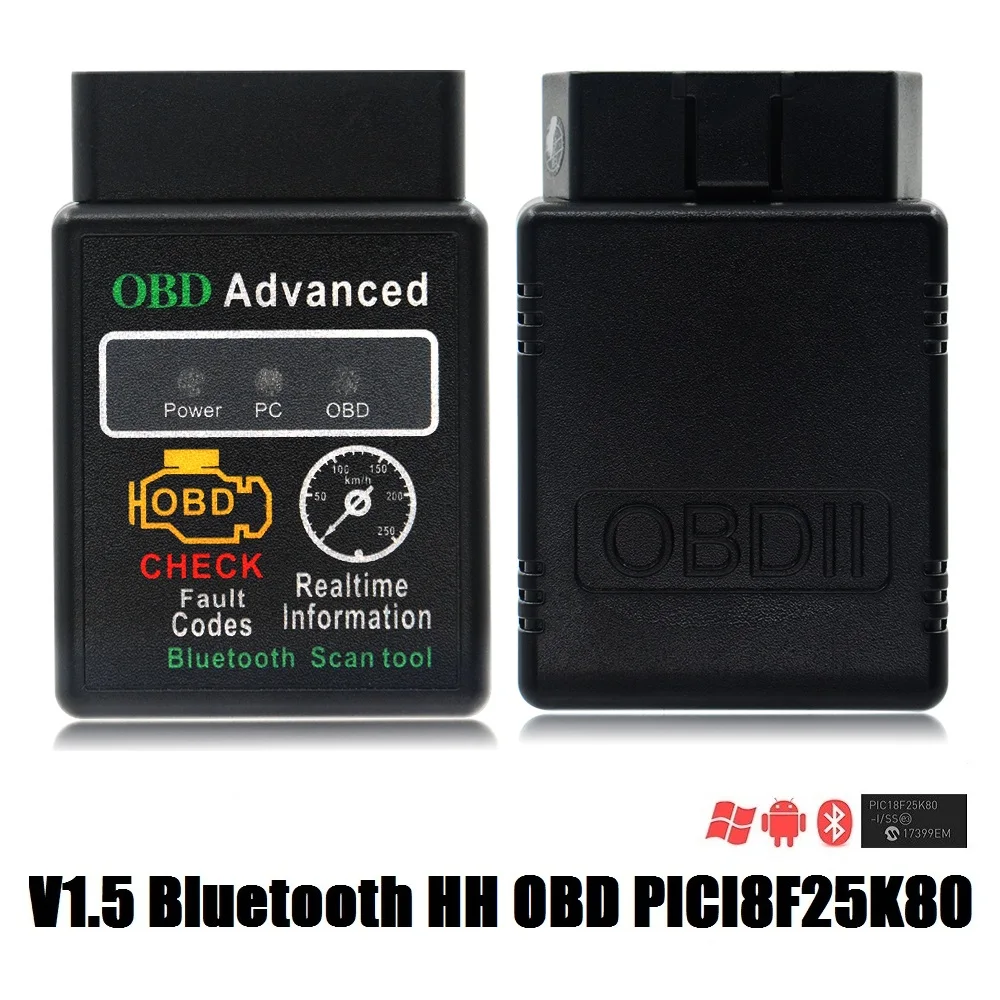 V1.5 Bluetooth ELM327 PIC18F25K80 OBD2 Scanner Wifi 1.5 ELM327 Code Reader Forscan ELMconfig ...