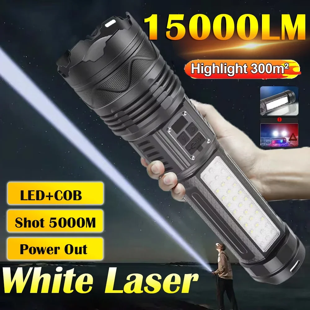 Most-Powerful-GT60-Led-Flashlights-USB-Rechargeable-Built-in-15000mah ...