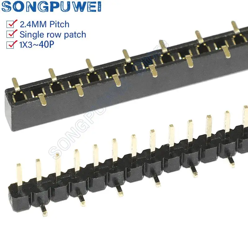 10Pcs-lot-2-54MM-Pitch-Single-row-patch-40P-Female-socket-SMD-SMT-Male ...