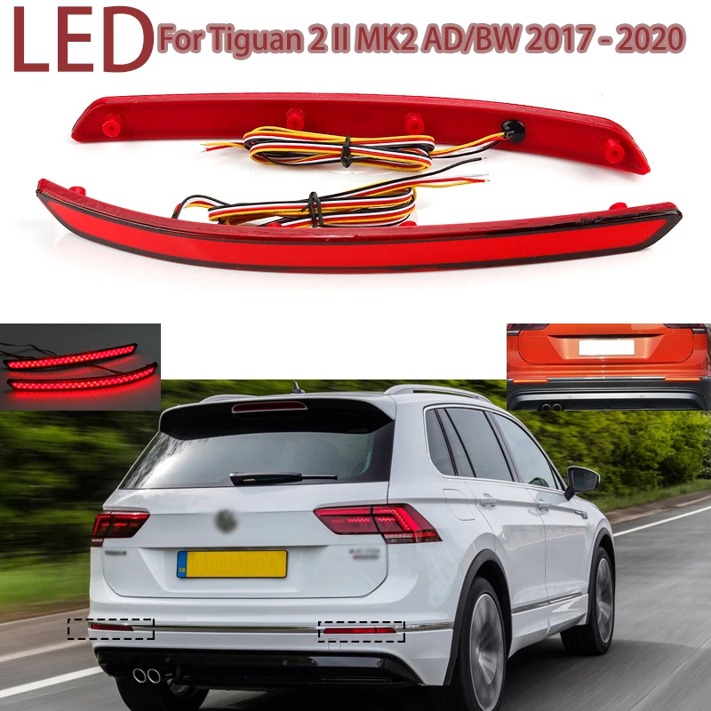 Led Car Rear Bumper Reflectors Light For Vw Volkswagen Tiguan L Suv ...