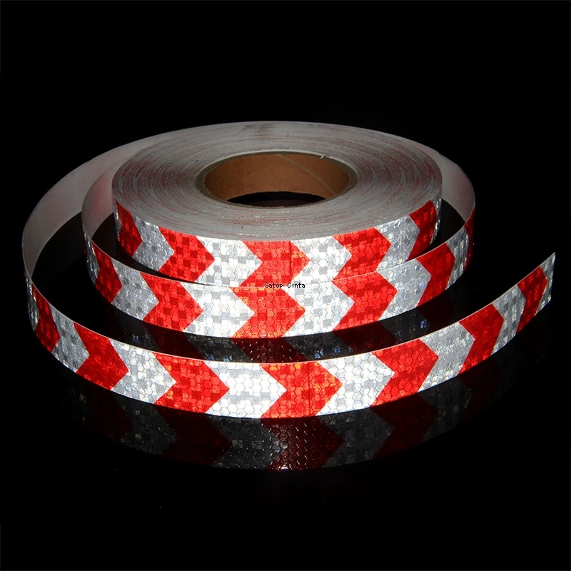 25mm-5m-Waterproof-Reflective-Car-Sticker-White-Red-Arrow-Adhesive-High ...