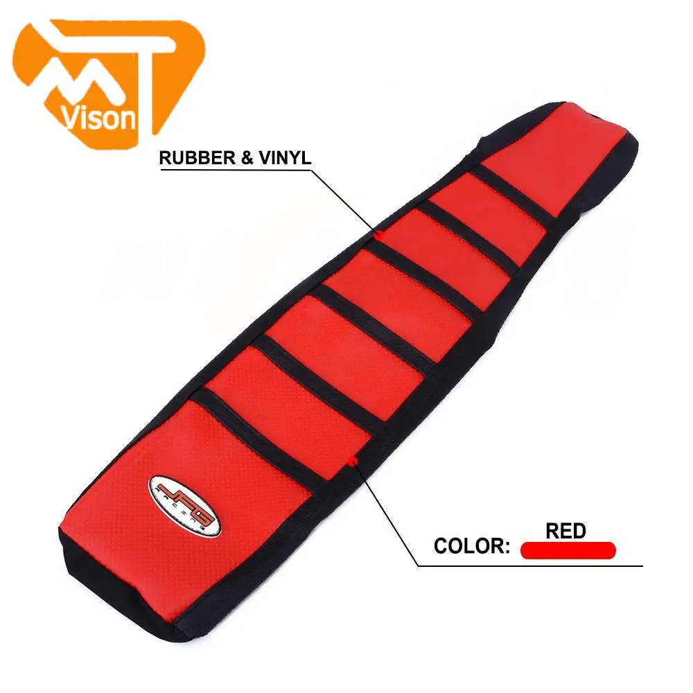 Motorcycle-Motocross-Pro-Rib-Red-Rubber-Ribbed-Gripper-Soft-Rubber-Seat ...