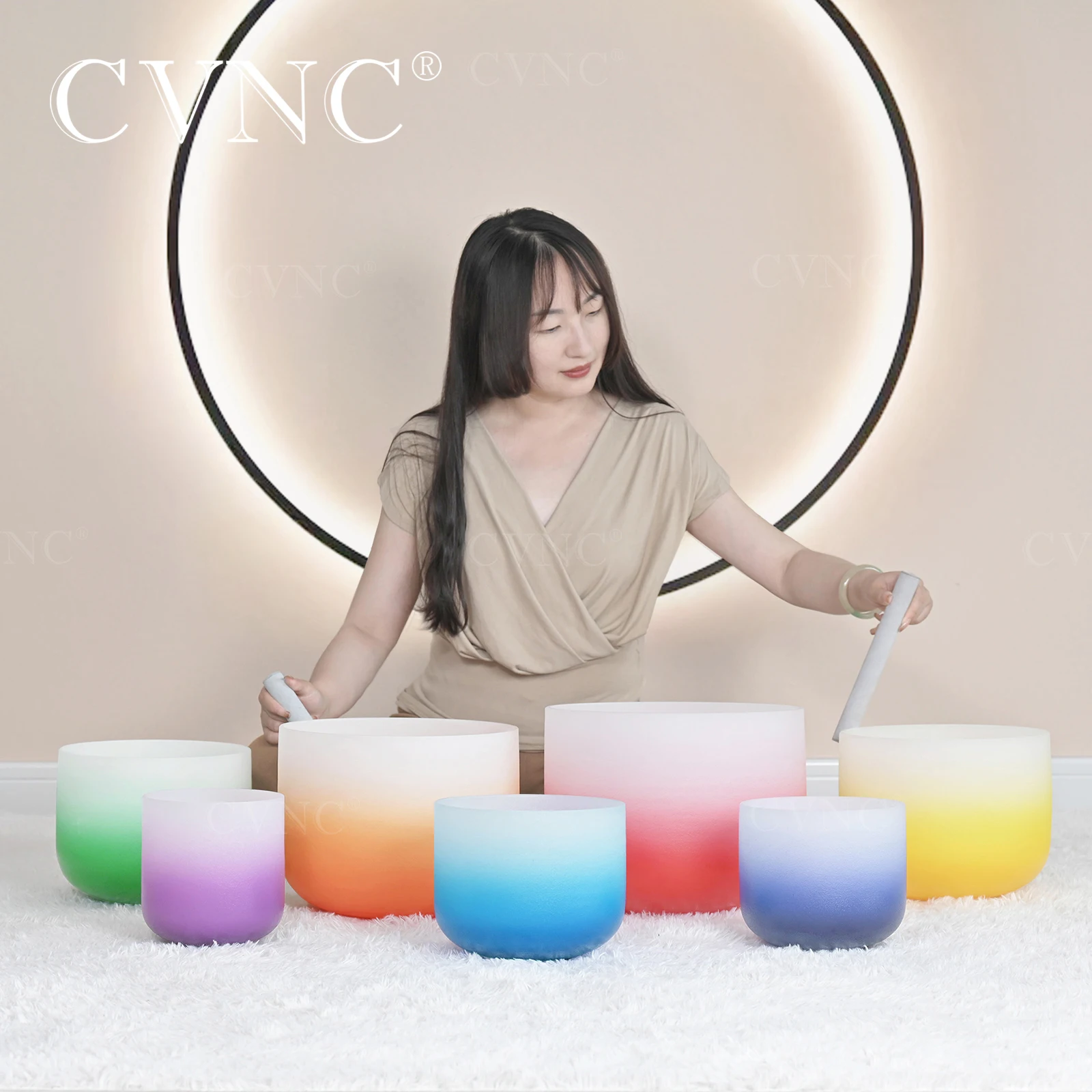 Crystal Singing Bowl 7 Chakra Set | Color Crystal Singing Bowl Set - 6 ...