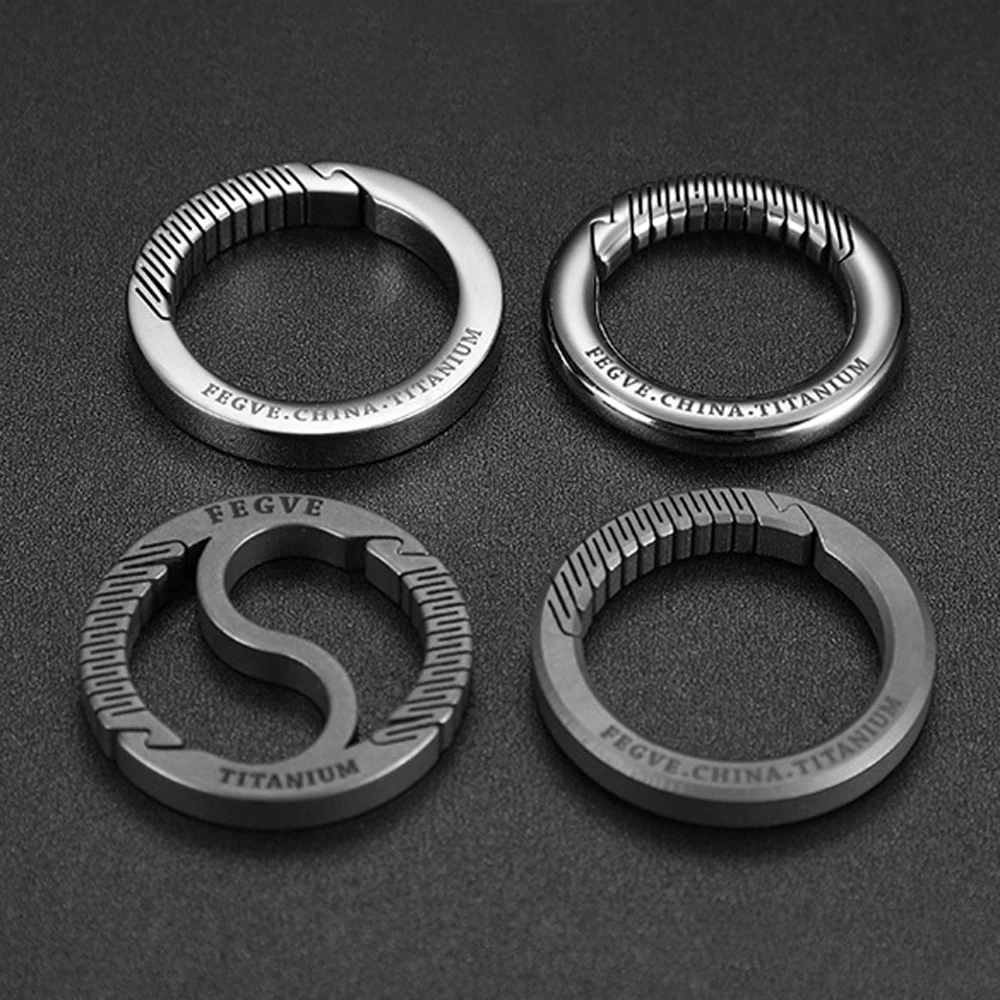 TC4-Titanium-Alloy-Buckle-EDC-Waist-Buckle-Grey-Blue-Hanging-Curved-Key ...