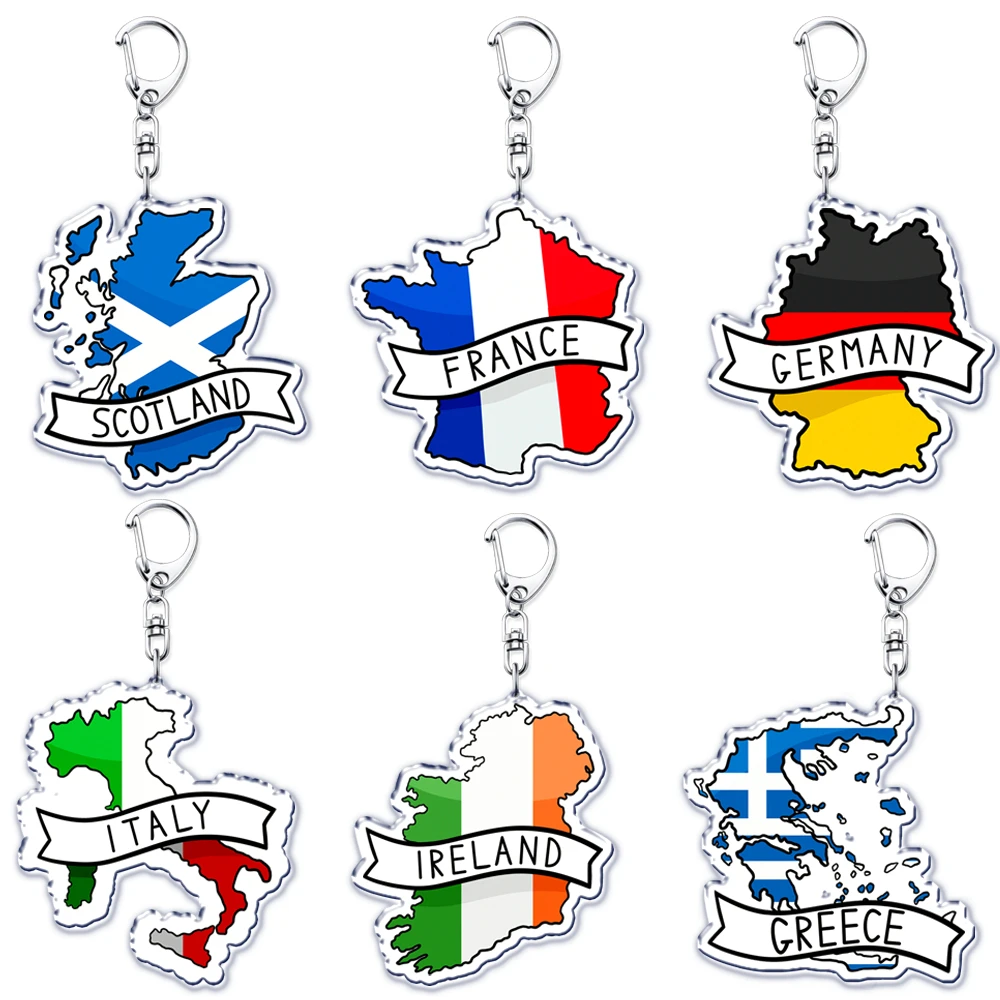 France-Scotland-Country-Map-and-Name-Acrylic-Keychains-Keyring-for ...