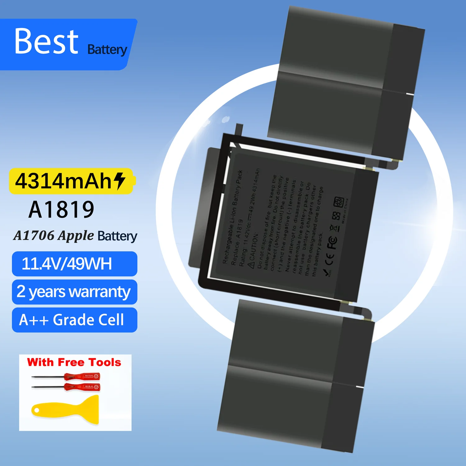 A1819 A1706 Battery for Apple MacBook Pro 13'' Touch Bar A1706 Late ...