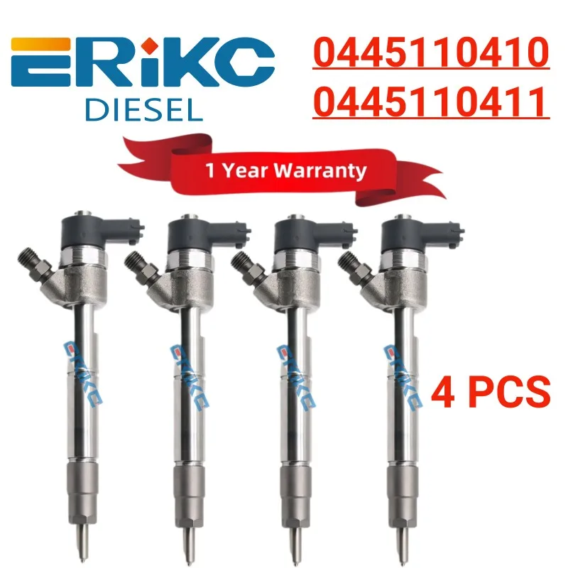 4 PCS NEW DIESEL 0 445 110 411 COMMON RAIL FUEL INJECTOR 0445110410 ...