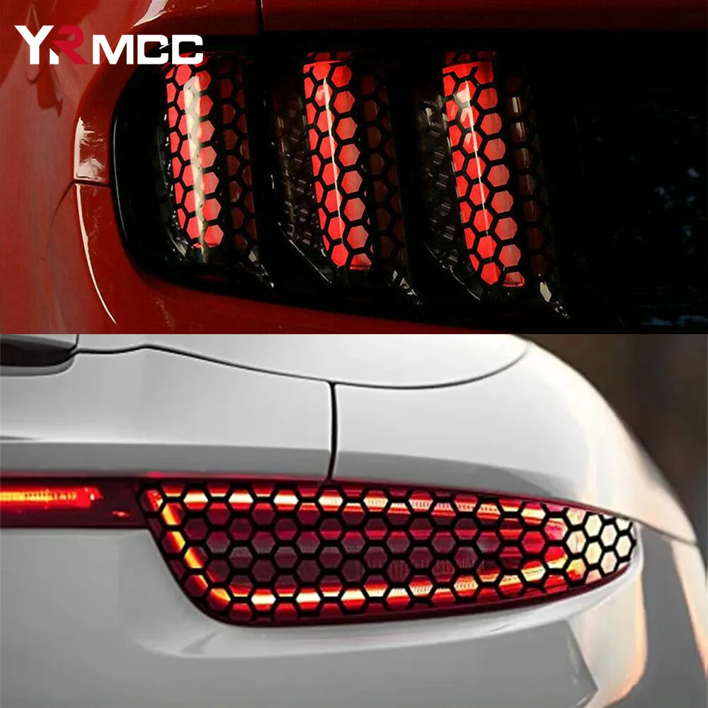 Car-Light-Stickers-Universal-Black-Honeycomb-Taillight-Vinyl-Film-Car ...